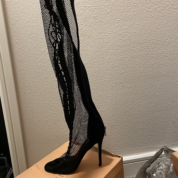 Shoes | Black Thigh High Netted Boots Super Sexy On Size Us 8 Simi ...